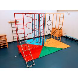 Steel foldaway climbing frame