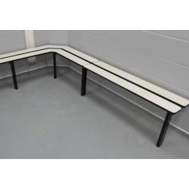 Wall to floor bench seating