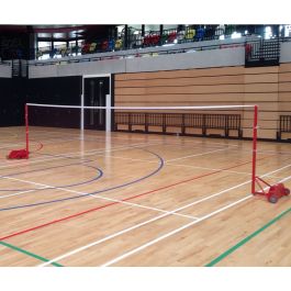 Badminton posts. Competition. Wheelaway, freestanding