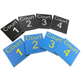 Sports hall court number signs