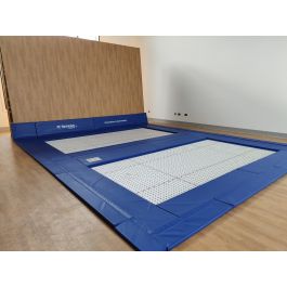 Folding floor pit system