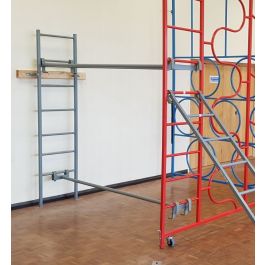 Wall fixed ladder for bridging