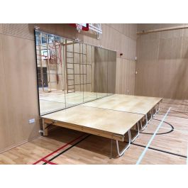 Wall bar stage system with posture mirrors