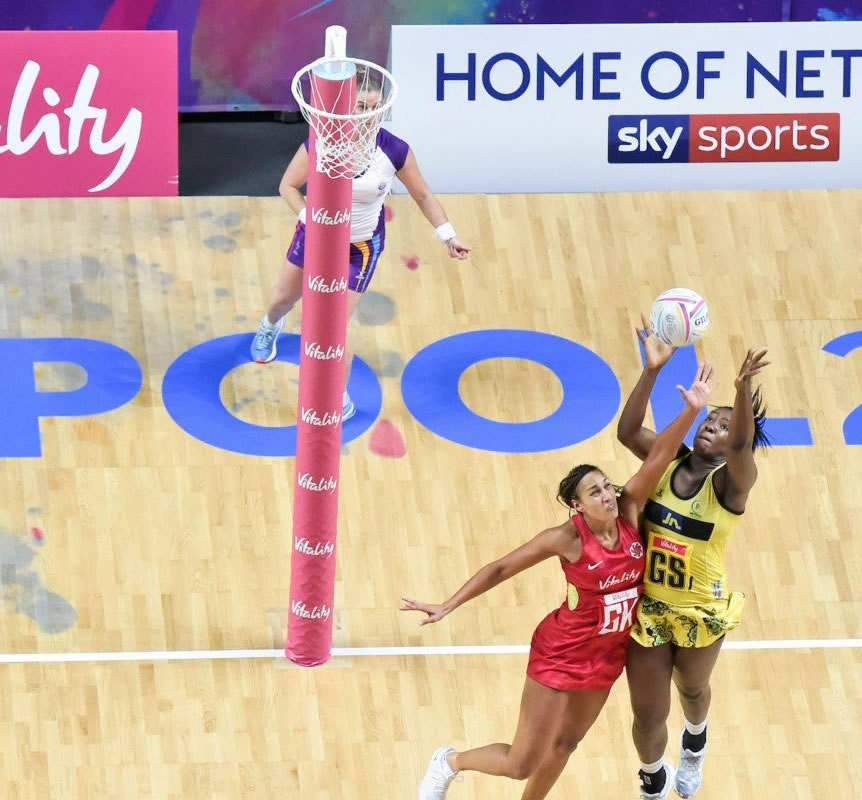 Netball posts - competition - floor anchored